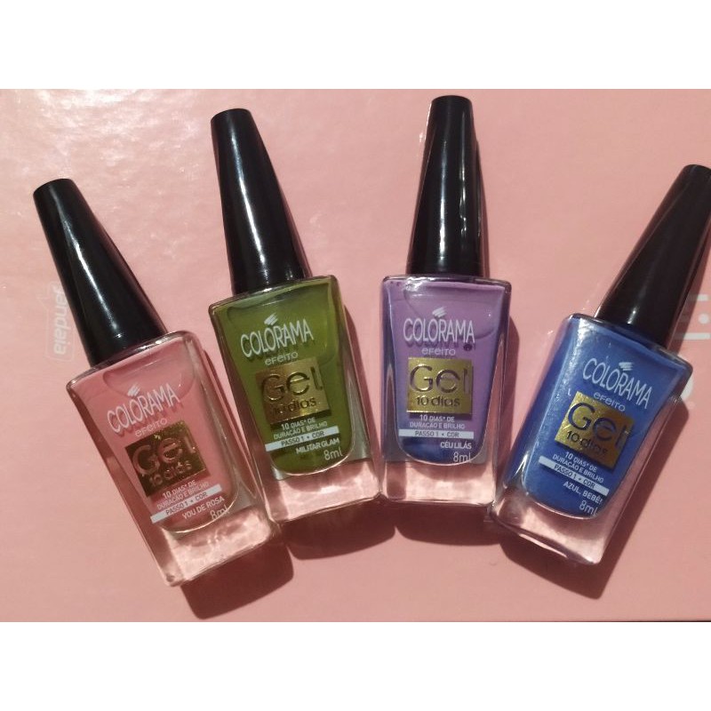 KIT 4 ESMALTES COLORAMA EFEITO GEL | Shopee Brasil
