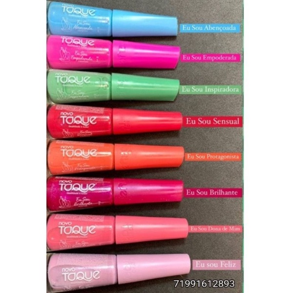 10 Esmaltes Novo Toque (KIT COLEÇÃO EU SOU sem direito de escolha ...