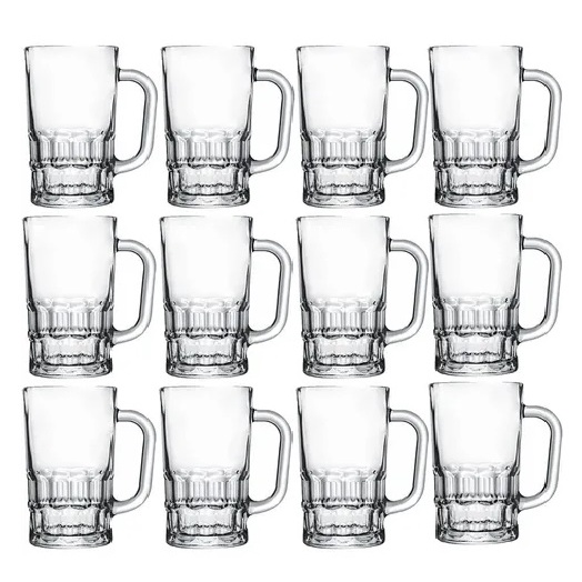Conjunto Com 12 Canecas De Chopp Cerveja de Vidro Zero Grau | Shopee Brasil