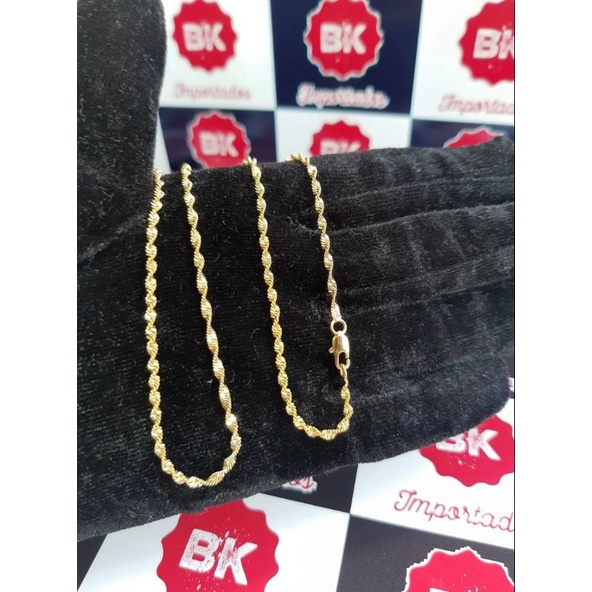 Corrente Banhada Ouro 18k Torcida 70cm 2mm Garantia de 1 ano | Shopee Brasil