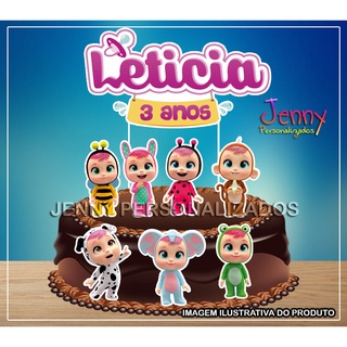 Topo Topper de bolo Cry Baby Personalizado | Shopee Brasil
