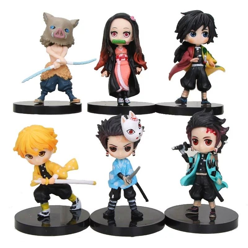 kit 6 figuras- Demon Slayer PRONTA ENTREGA | Shopee Brasil