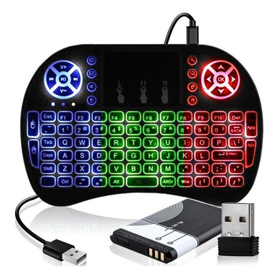 Mini Teclado Bluetooth Wireless Iluminado Led Touchpad Controle ...