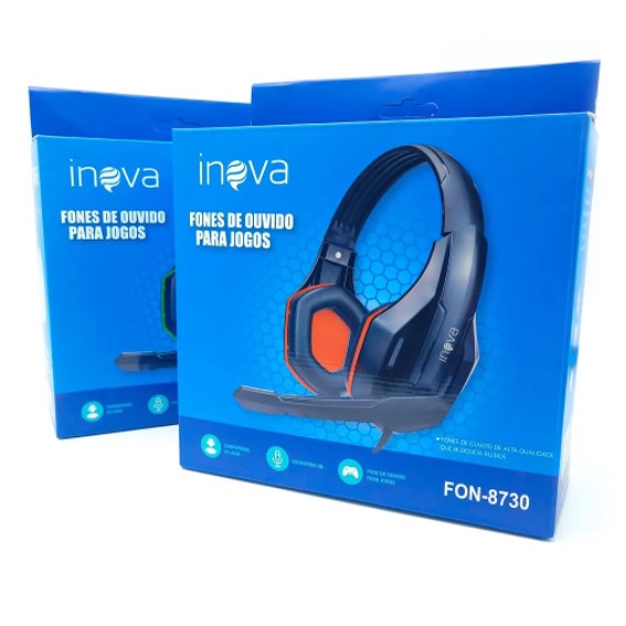Fone De Ouvido Gamer Com Microfone Fon-8730 Stéreo Inova | Shopee Brasil