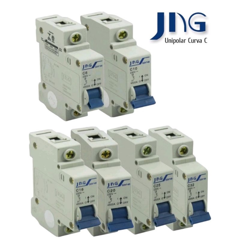 Disjuntor Jng Din Curva C Unipolar e Bipolar 10A 16A 20A 25A 32A 40A 50A 63A 70A | Shopee Brasil