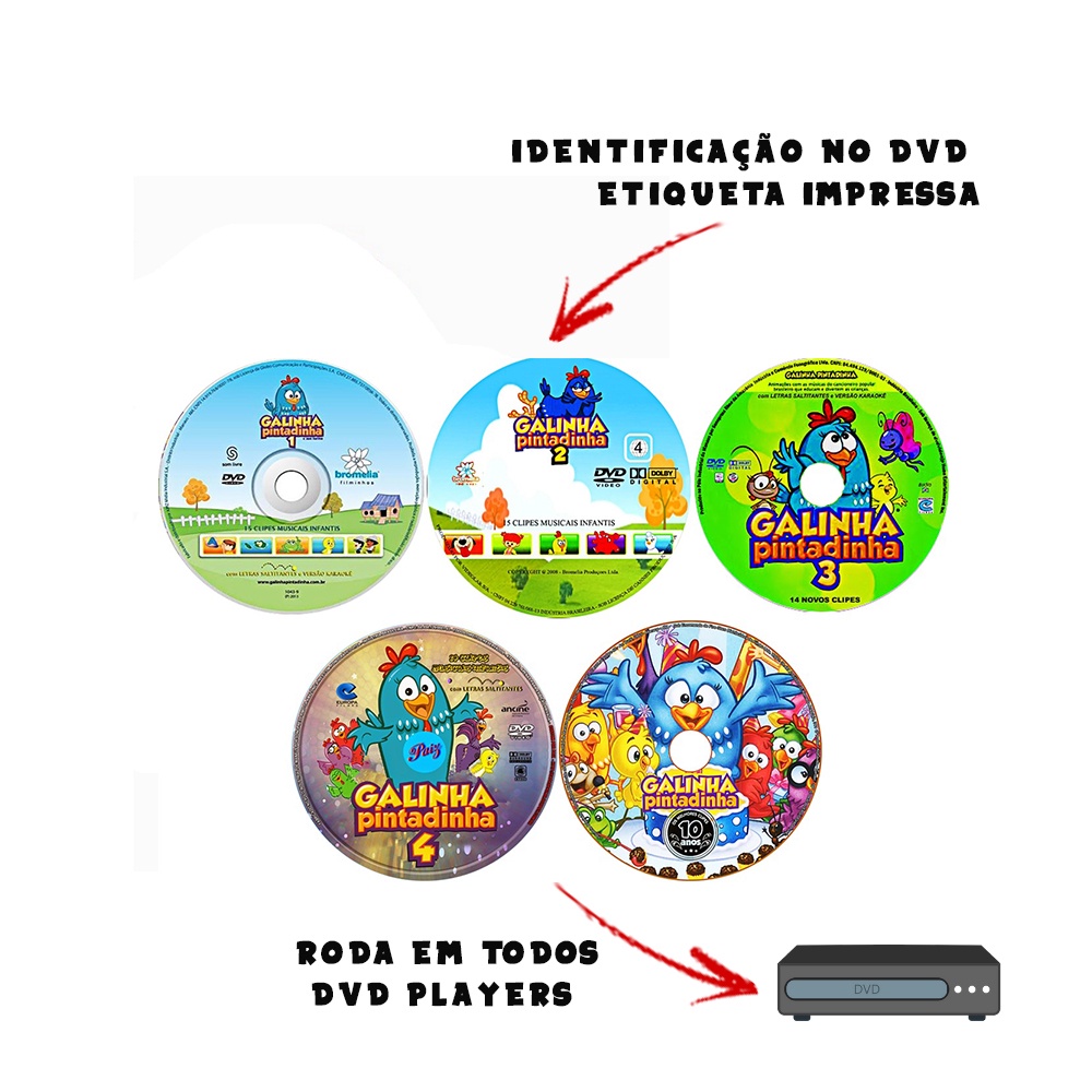 Galinha Pintadinha 5 Dvds - DVD Galinha Pintadinha- Desenho Galinha Pintadinha- Pronta Entrega ...