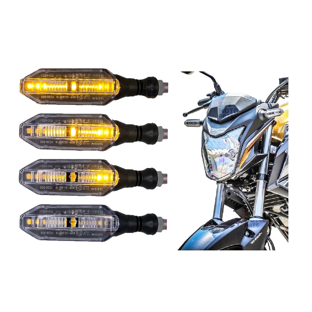 4 Piscas Slim Moto Seta Universal Luz Led Sequencial Iluminação forte ...