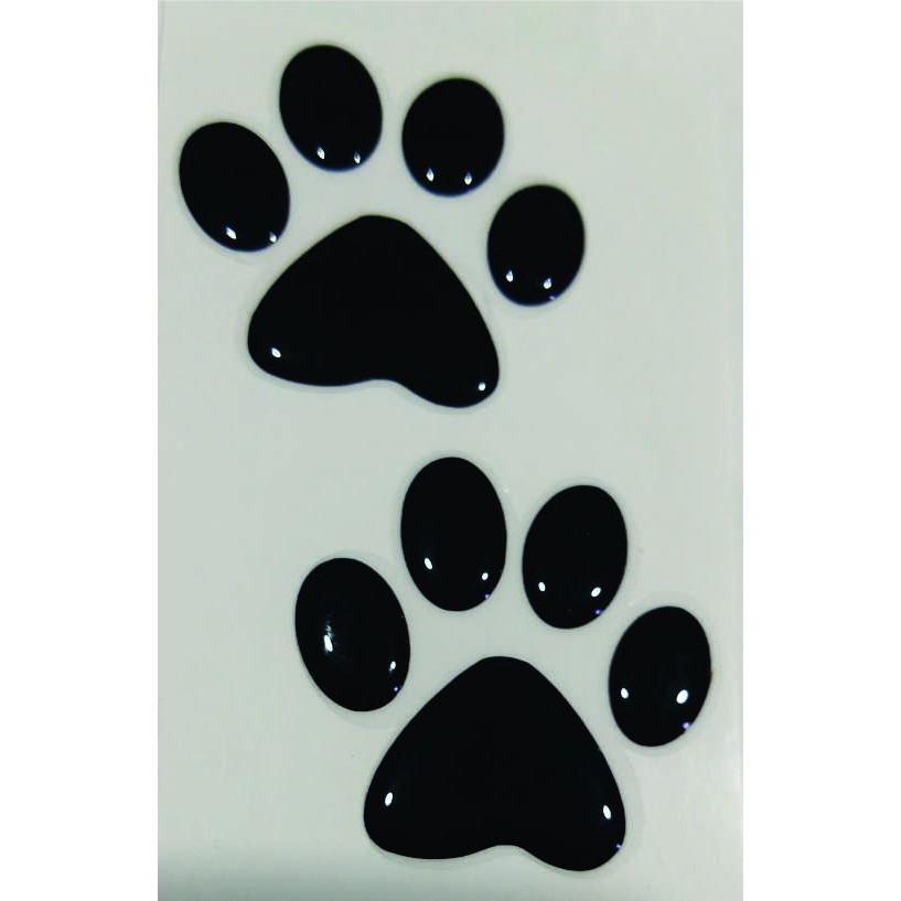 2 Pares Patinhas de Adesivo 3D Pata Pet Cachorro Gato Alto Relevo Preto ...