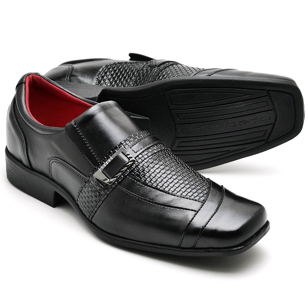 Sapato Formal Social Masculino em Couro Com Detalhe Tamanhos Grandes 45 ...