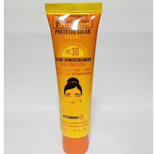 Protetor Solar Facial Fps 30 50g Vitamina E- Matto Verde | Shopee Brasil