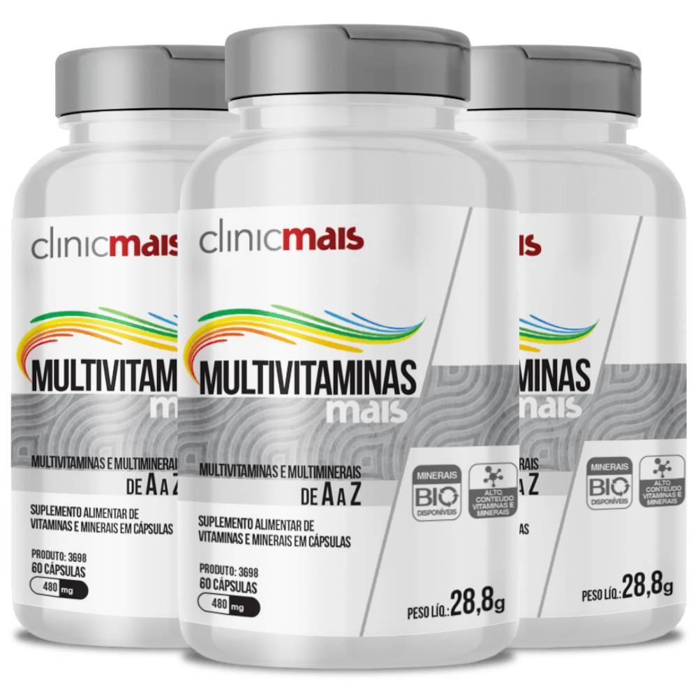 KIT 3X Multivitaminico Completo 60 cápsulas - Clinicmais | Shopee Brasil