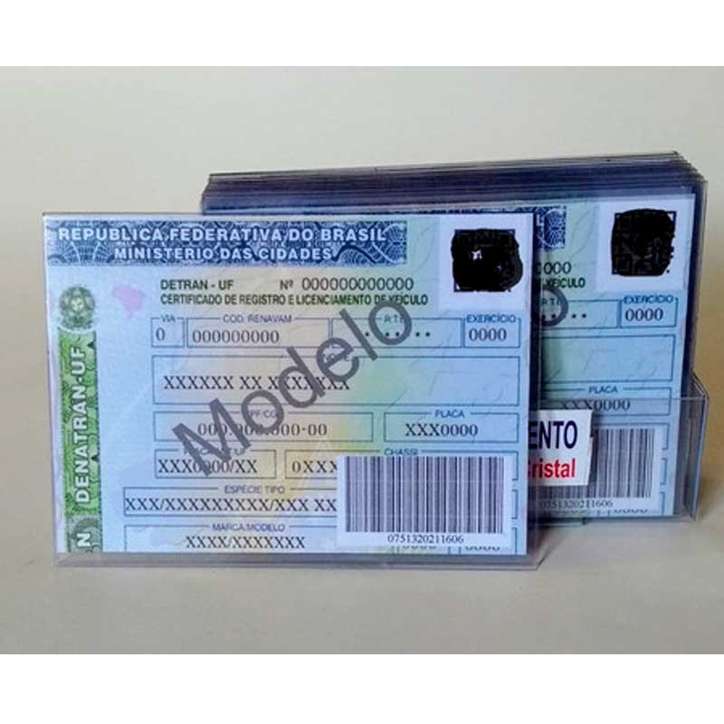 3x Protetor para documento Porta Documento CRLV de Veiculo CRLV rígido ...