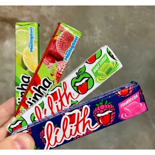 Bala Mastigável Lílith Tutti - Frutti, Maça Verde Frambuesa E Morango ...