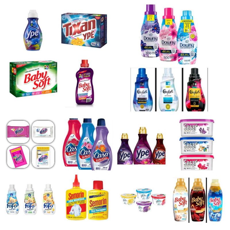 Kit Produtos de Limpeza e Lavanderia. Comfort, Downy, Vanish, etc ...