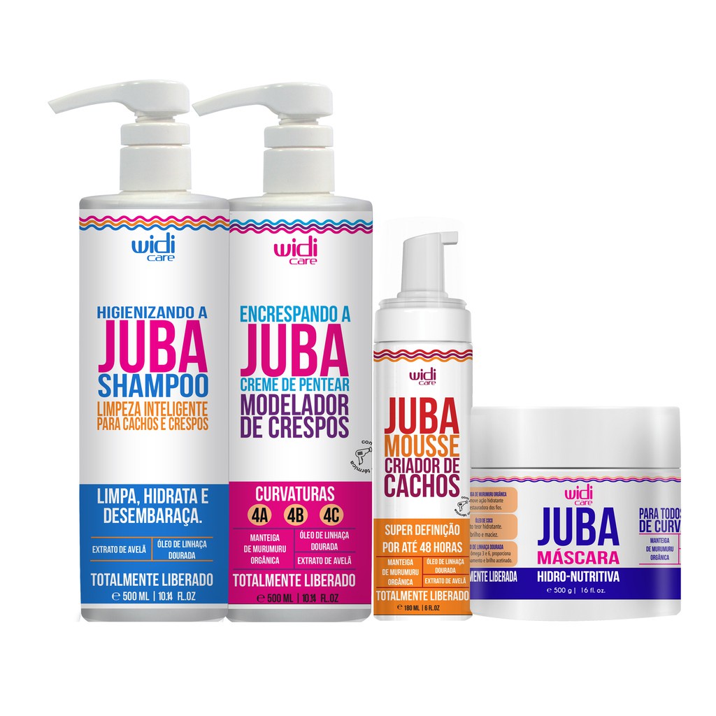 Kit Juba Shampoo - Encrespando A Juba 500ml - Mousse - Máscara Hidro ...