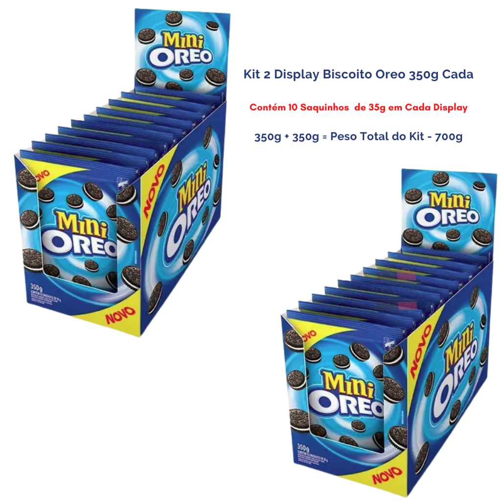 Kit Display Mini Oreo Sabor Chocolate Recheio de Baunilha | Shopee Brasil