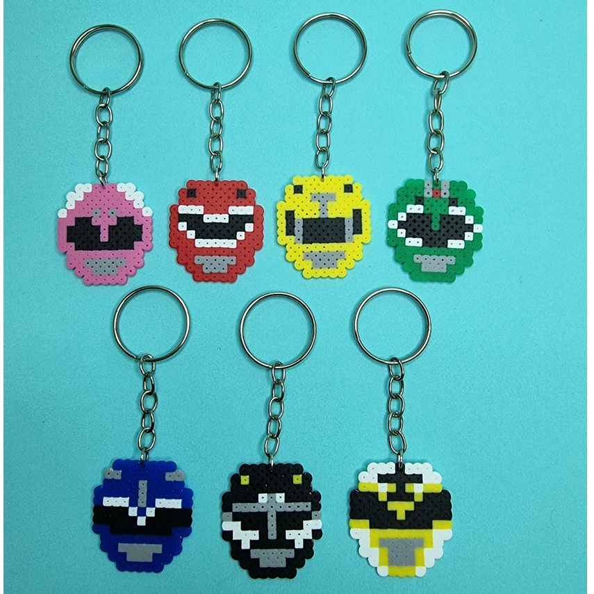 Ímã/ Chaveiro / Pin/ Bottom Power Rangers (Pixel art/ Perler Beads ...