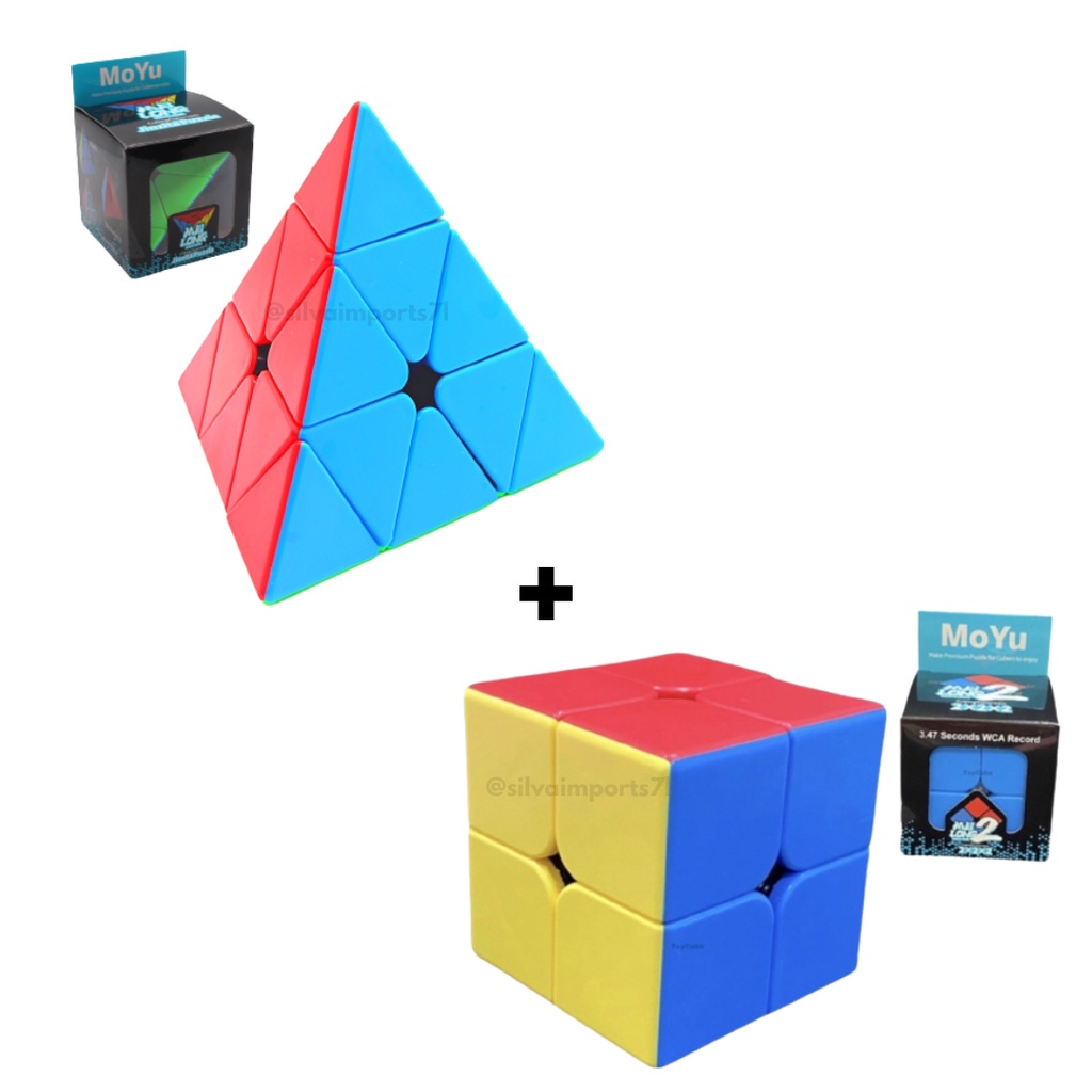 Kit Cubo Magico Moyu Meilong Profissional Pirâmide + Meilong 2x2x2 ...