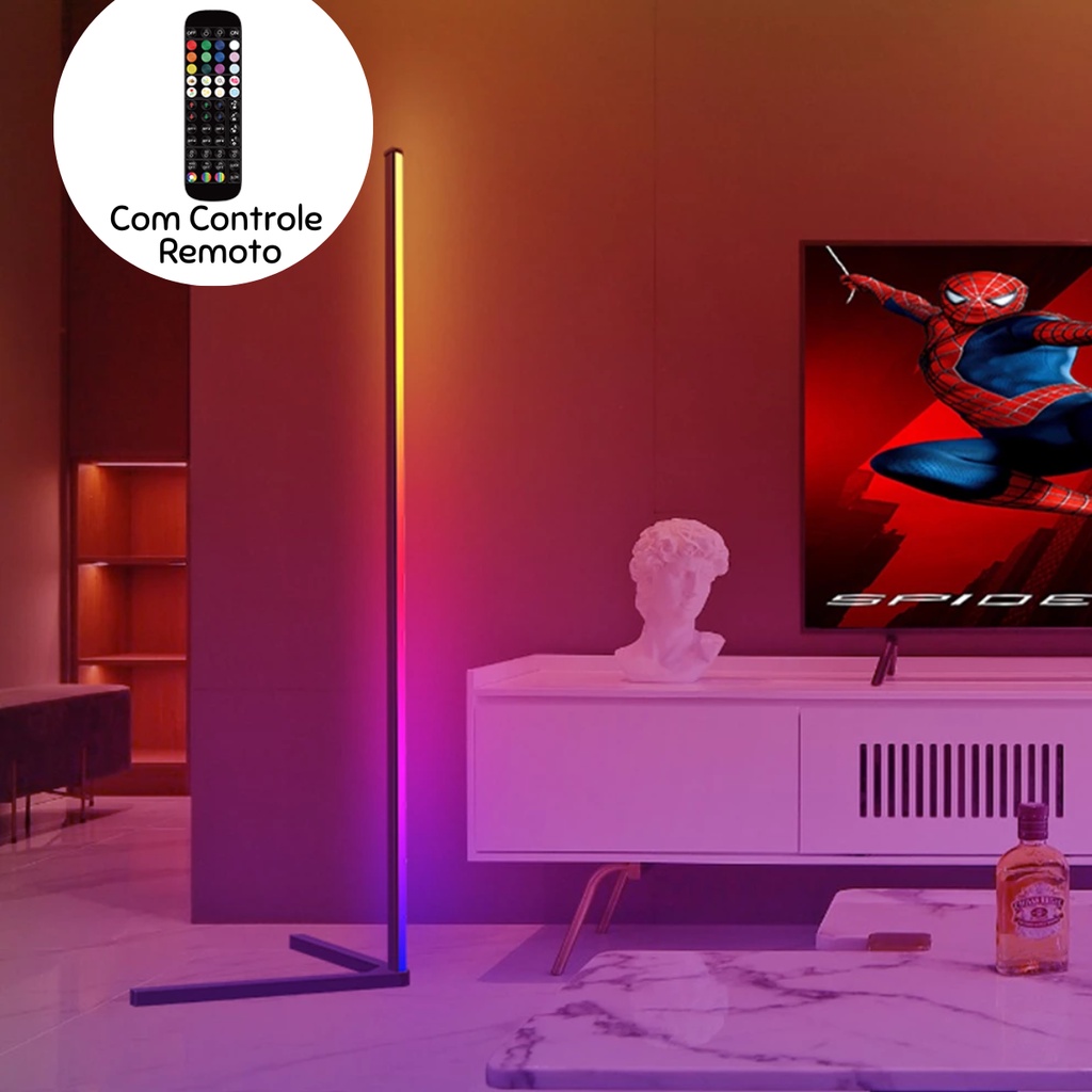 Luminária LED RGB de Chão - Preto | Shopee Brasil