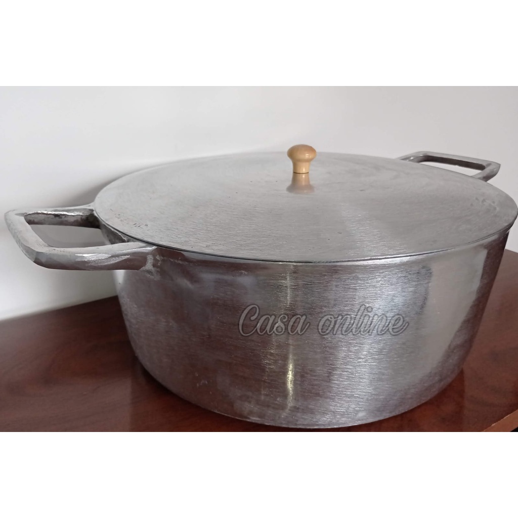 Panelão de aluminio grosso batido - 44cm 20 litros - Tampa pesada ...