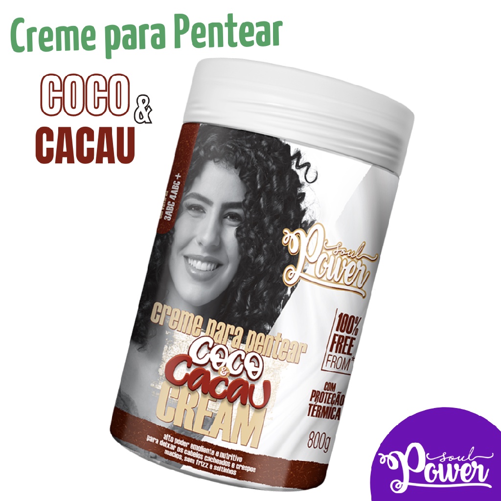 Coco E Cacau Cream Soul Power Creme Para Pentear Nutritivo Com Protetor ...