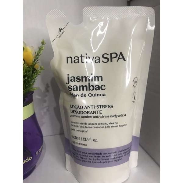 Nativa spa refil loção anti-stress jasmim sambac 400ml | Shopee Brasil