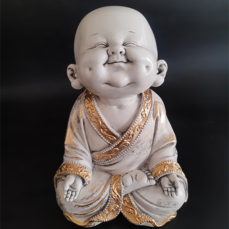 Estatua Buda Bebê Menino Meditando Sorrindo Covinha 1,4kg Enfeite ...
