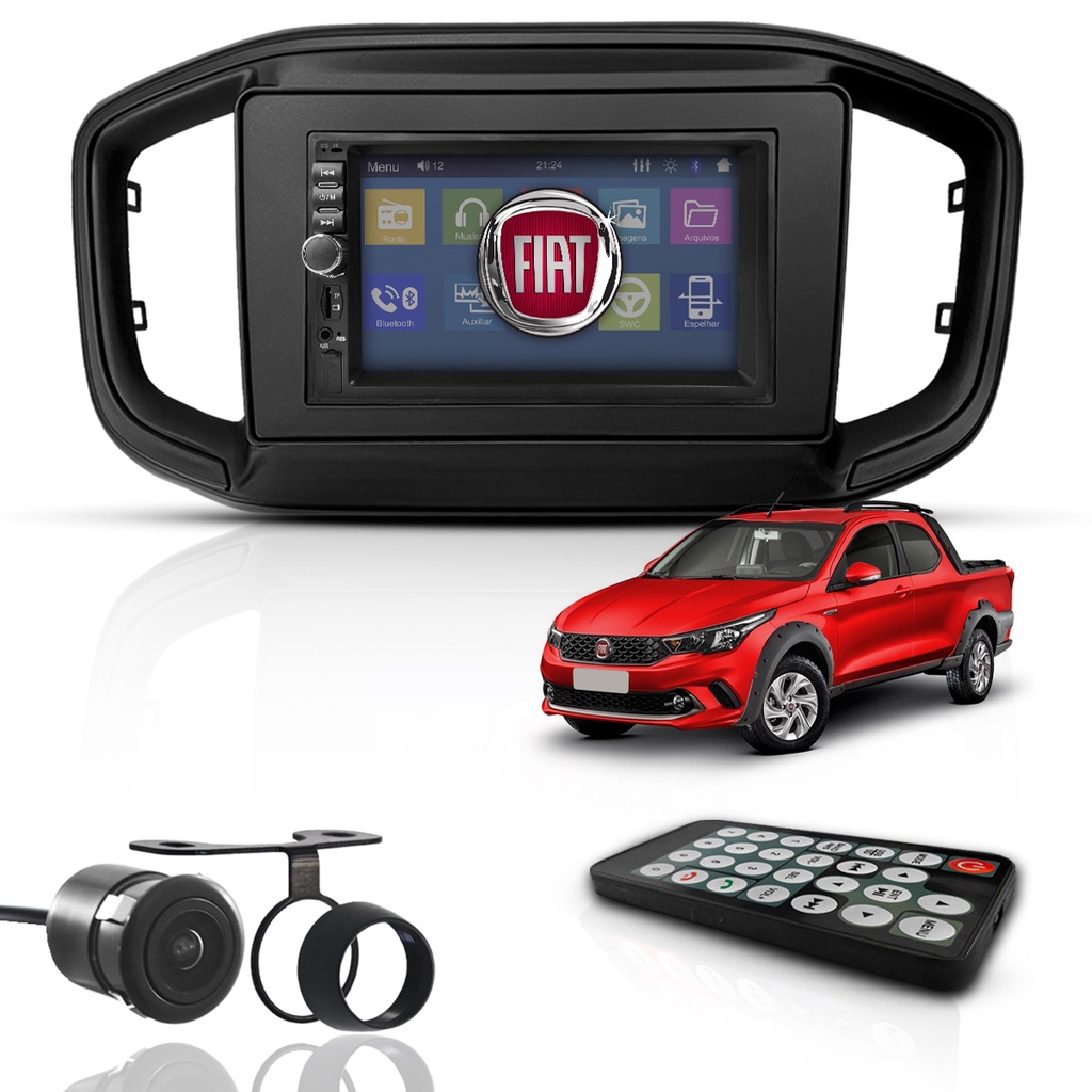 Kit Central Multimídia Universal Mp5 2 Din Bt Espelha Fiat Strada | Shopee Brasil