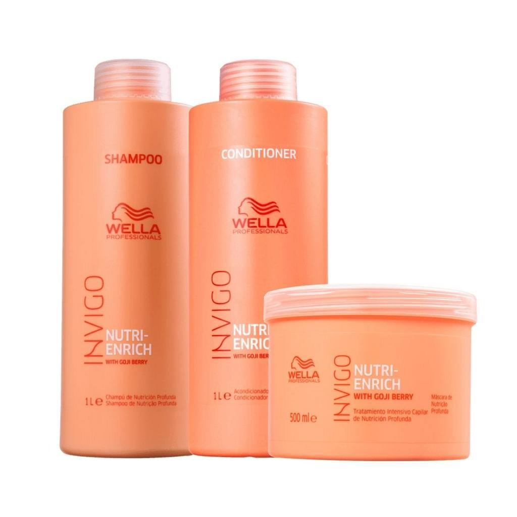 Kit Wella Invigo Nutri Enrich - Shampoo + Condicionador + Máscara ...
