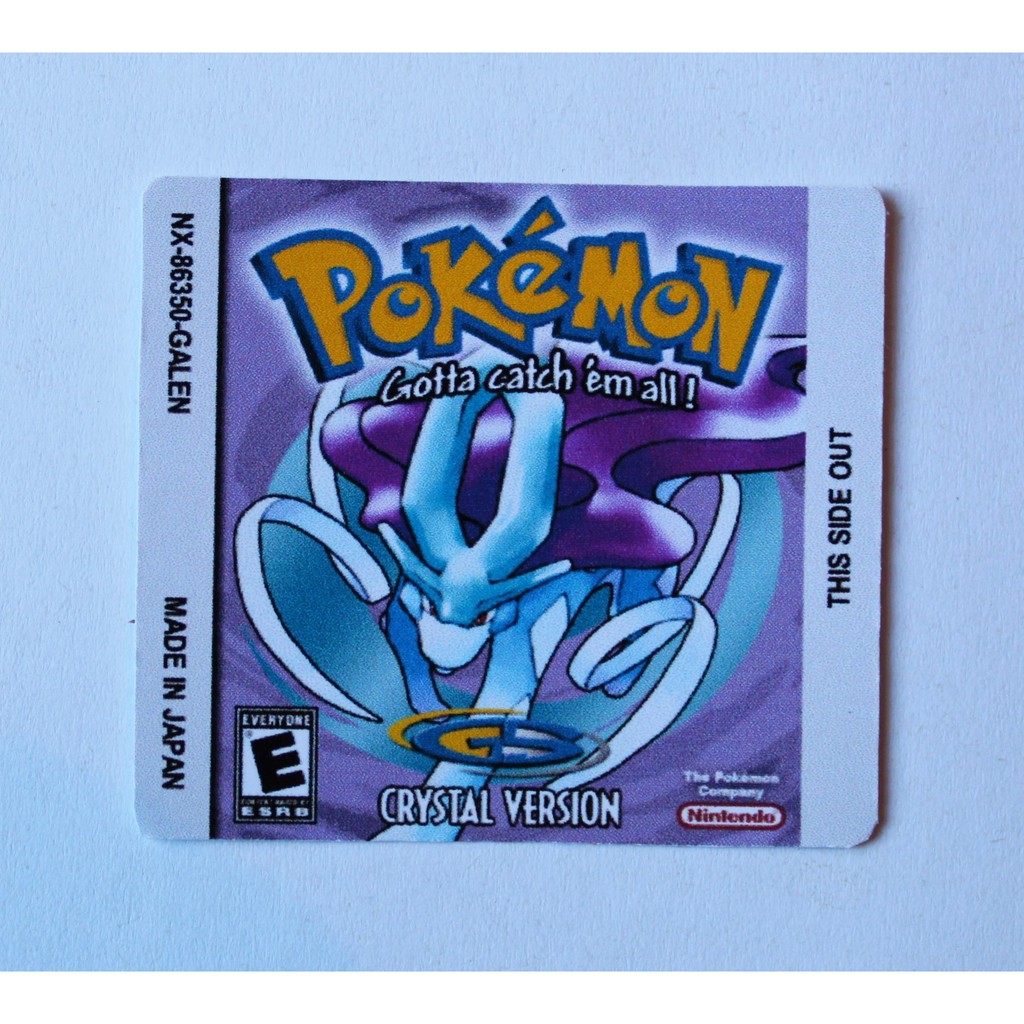Label Etiqueta Pokémon Crystal Version Para Cartucho De Game Boy / Gbc ...