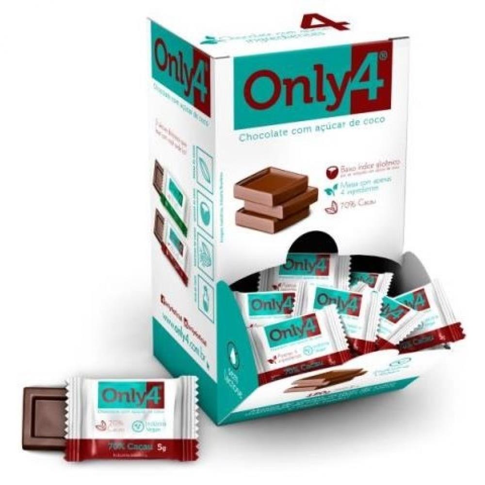Chocolate puro 70% cacau Only 4 - Cx. 30x5g | Shopee Brasil