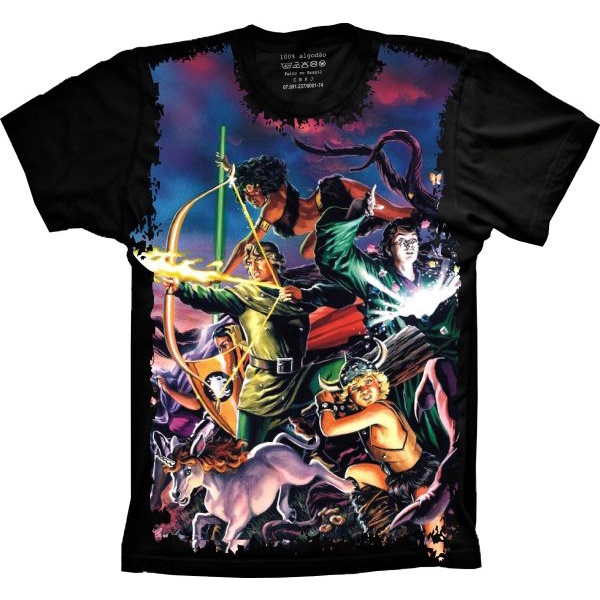 Camiseta Caverna do Dragão Desenho Antigo Retrô Personagens Masculina Feminina Infantil Plus ...