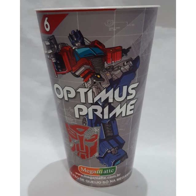 Copo Transformers Optimus Prime coleçao mega mate 17cm plastico ...