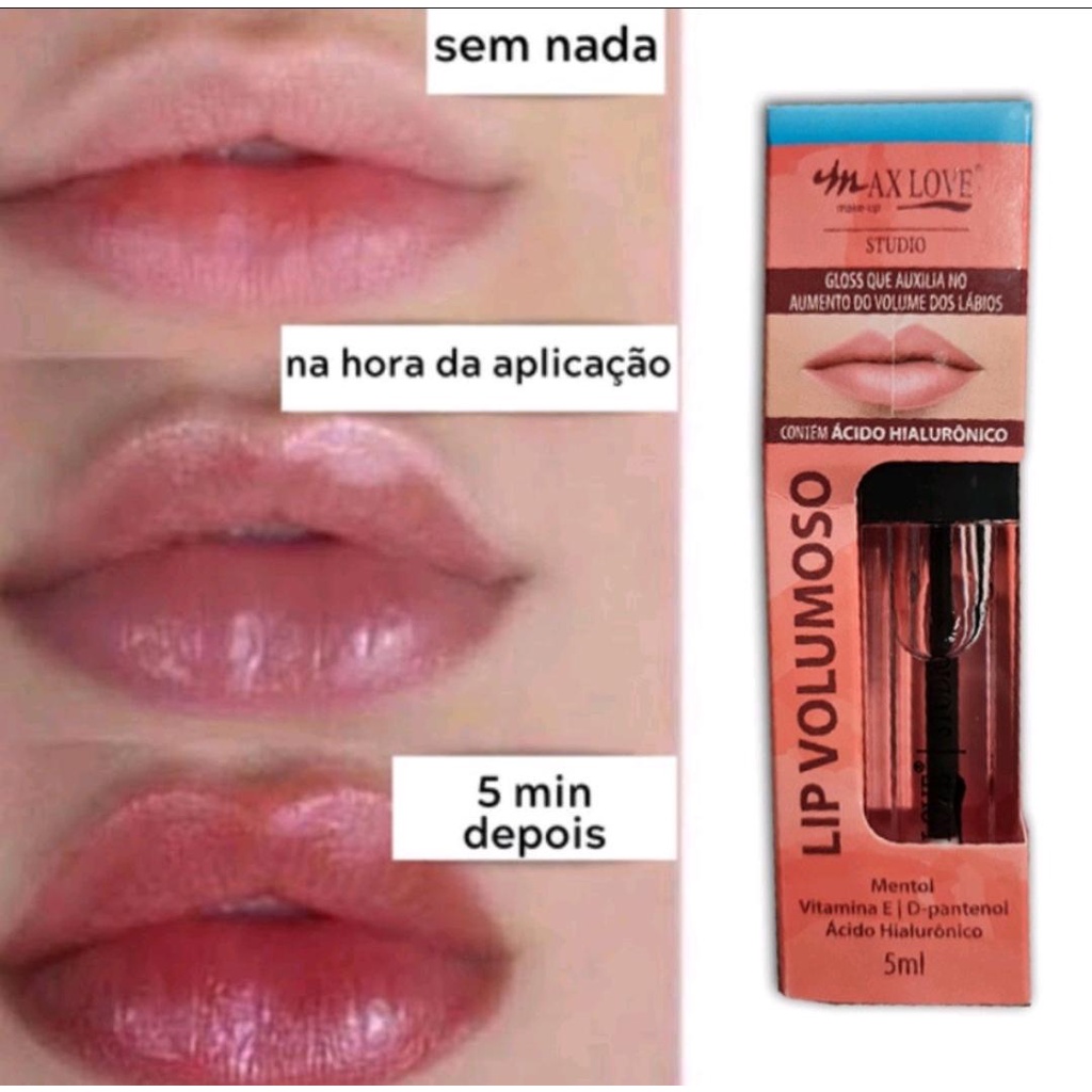 gloss lip volumoso 3 em 1 max love | Shopee Brasil