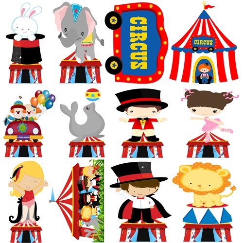 Circo - 10 Displays De Festa De 20cm Totens | Shopee Brasil