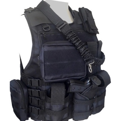 Colete Airsoft - Colete Tatico Preto - Escolta - Segurança | Shopee Brasil