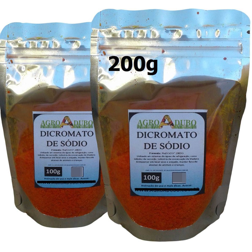 DICROMATO DE SODIO IMPORTADO 200G | Shopee Brasil