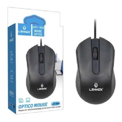 Mouse Usb Lehmox Ley-1539 1000dpi Preto | Shopee Brasil