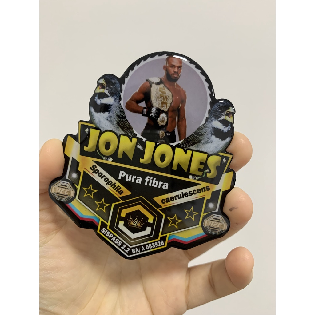 Placa de Gaiola Personalizada para Pássaro Resinada jon jones coleiro ...