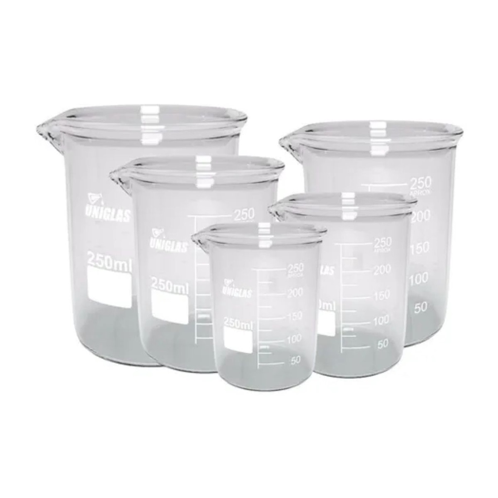 5 Copos Bequer Becker Vidro Boro 3.3 - Kit Várias Medidas | Shopee Brasil