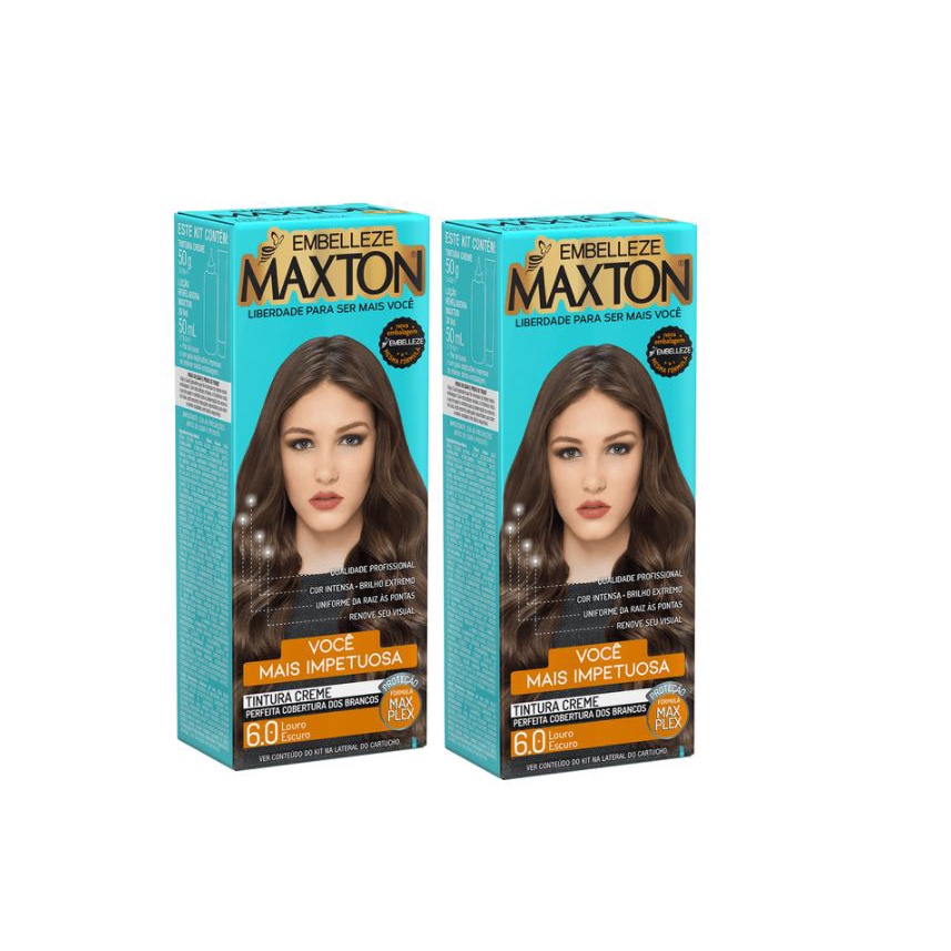 Maxton - Kit Com 2 Tintas de Cabelo - 6.0 Louro Escuro | Shopee Brasil