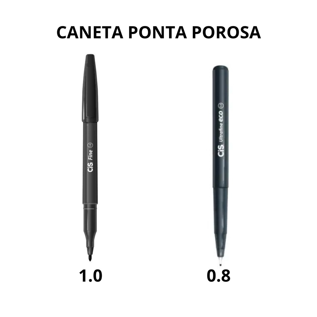 CANETA PONTA POROSA PRETA / AZUL | Shopee Brasil