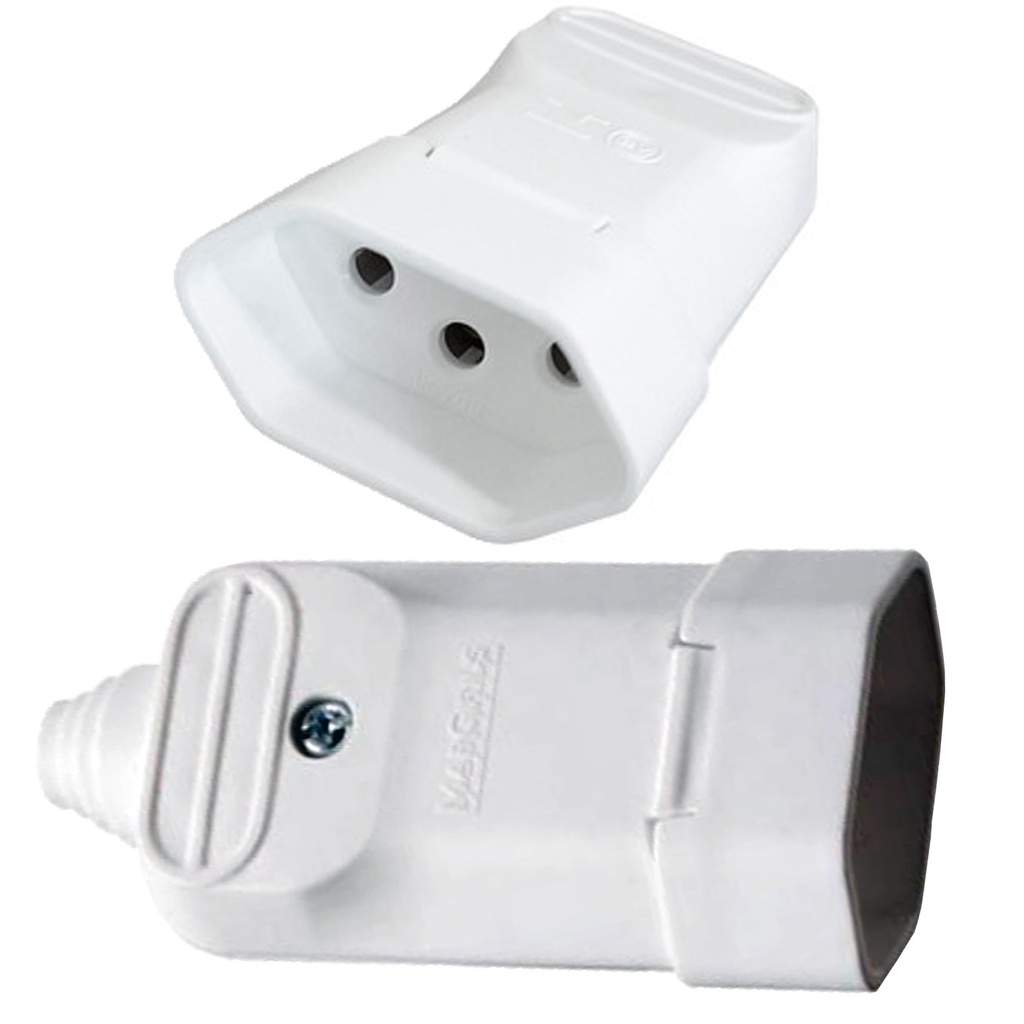 20 Tomada Femea 3 Pinos 20a Prensa Cabos Branca Margirius | Shopee Brasil