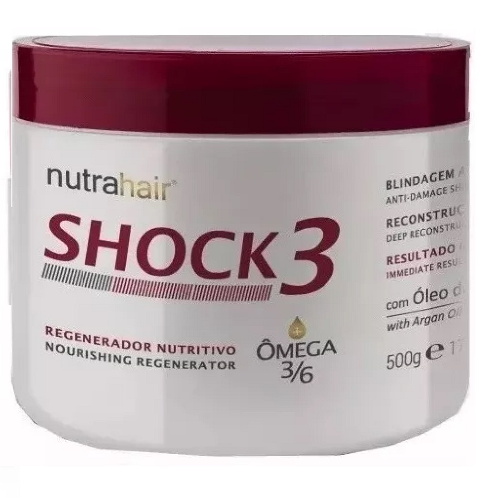 Nutra Hair Shock3 Regenerador Nutritivo Omega 500g | Shopee Brasil