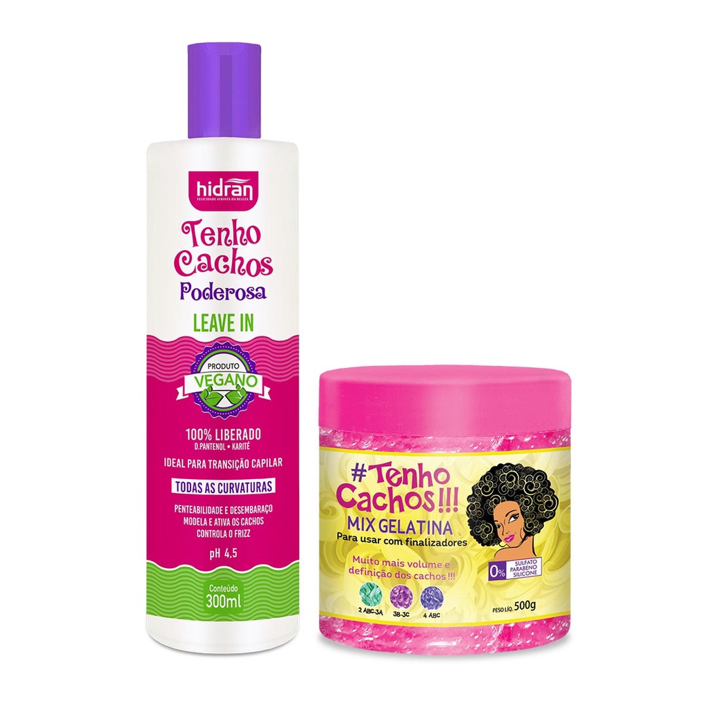 Kit Leave-In + Mix Gelatina Tenho Cachos Poderosa | Shopee Brasil