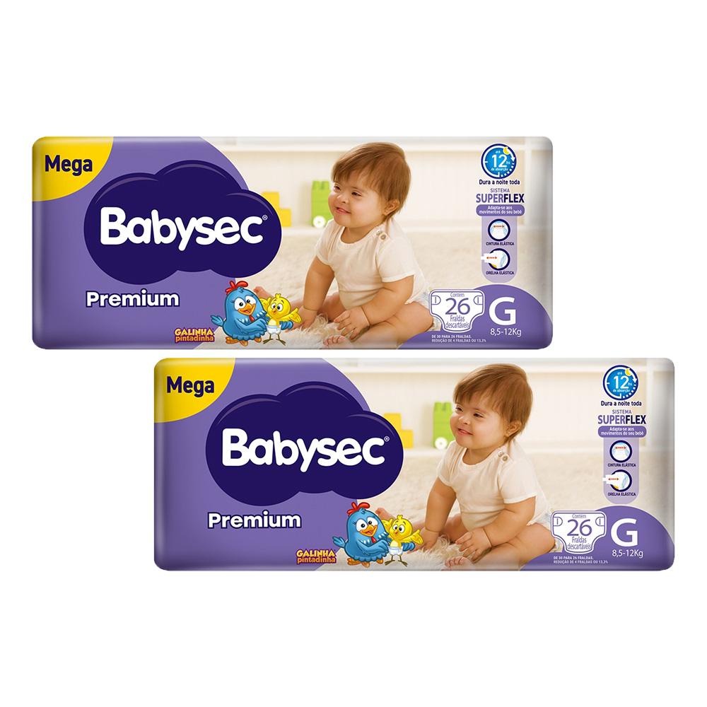 Kit 2 Fraldas Babysec Galinha Pintadinha Premium Tamanho G 26 unidades ...