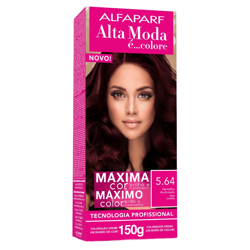 Tintura De Cabelo Alfaparf Alta Moda 5.64 Verm.Acobreado150g | Shopee ...