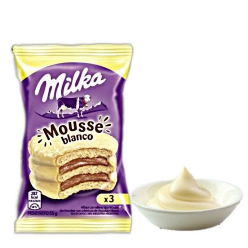 Caixa 12 unid. Alfajor Milka Mousse Branco Importado Argentina ...