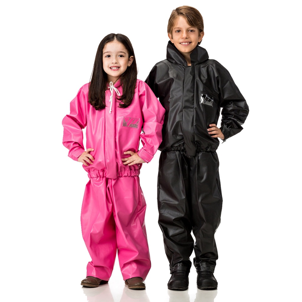 Capa De Chuva Infantil Impermeável PVC até 10 anos Reforçada | Shopee ...