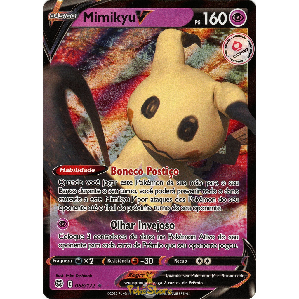 Carta Pokemon Mimikyu V Português 062/163 Card Original Copag - Estilos ...